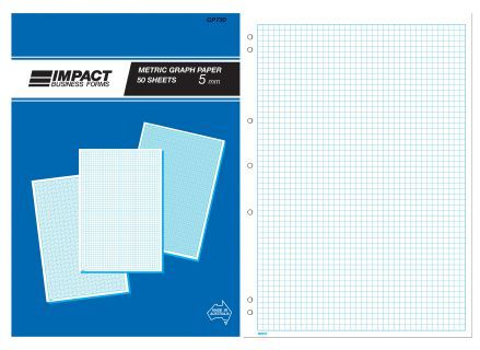 $14.45 Impact GP730 Graph Pad A4 5mm Impact 50 Sheet GP730